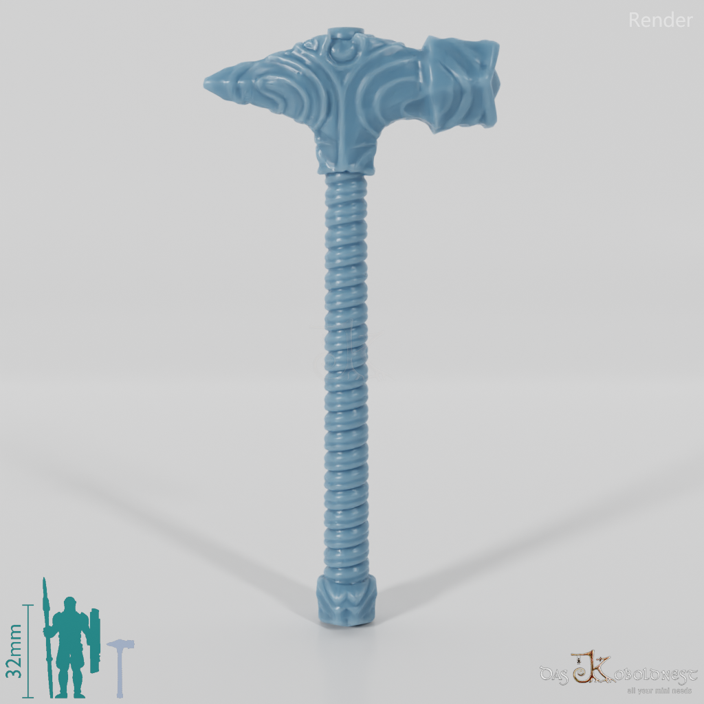 One-handed hammer with decorated head – Koboldnest