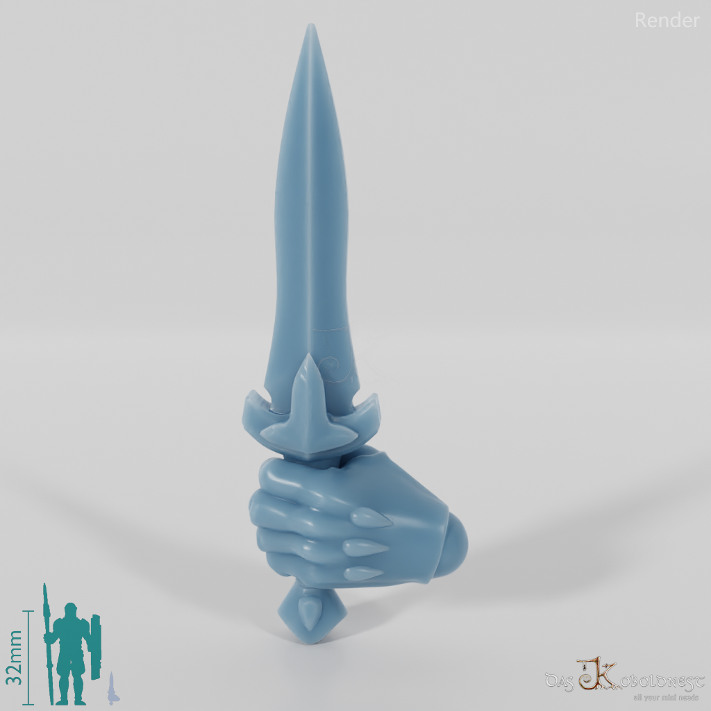 Lichtwald-Dolch mit Hand (erhoben) – Koboldnest